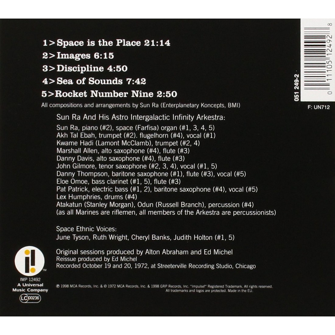 Sun Ra - Space Is The Place CD - 0011105124928