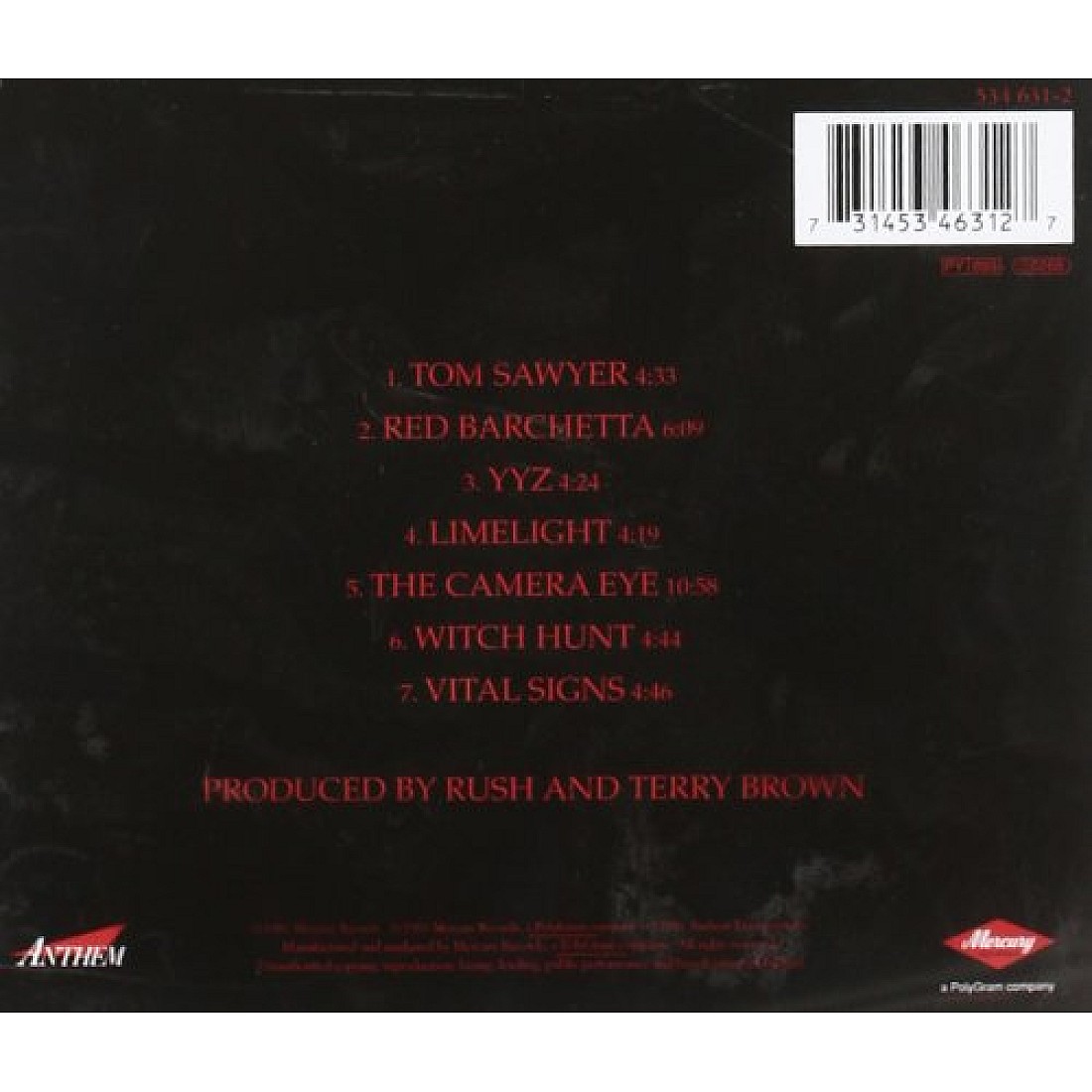 Rush - Moving Pictures (Progressive Rock) CD - 0731453463127