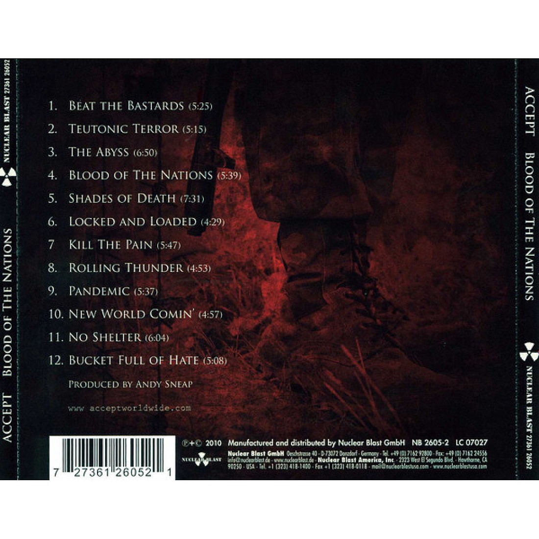 Accept - Blood Of The Nations CD - 0727361260521